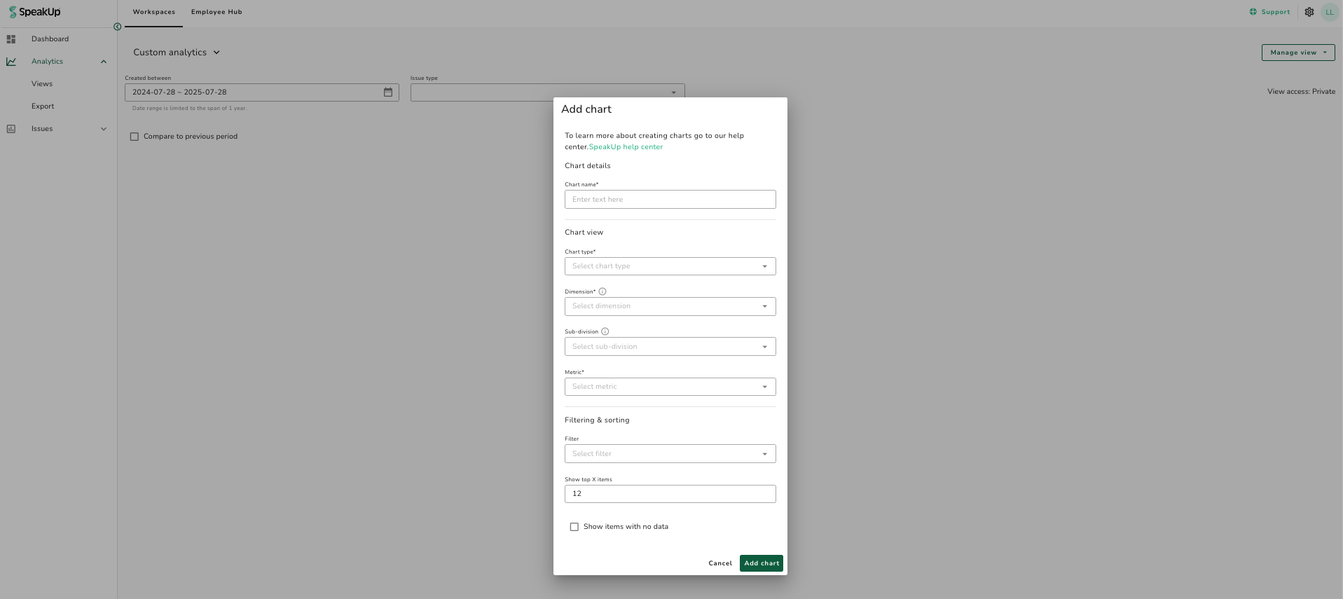 How do I create custom charts?