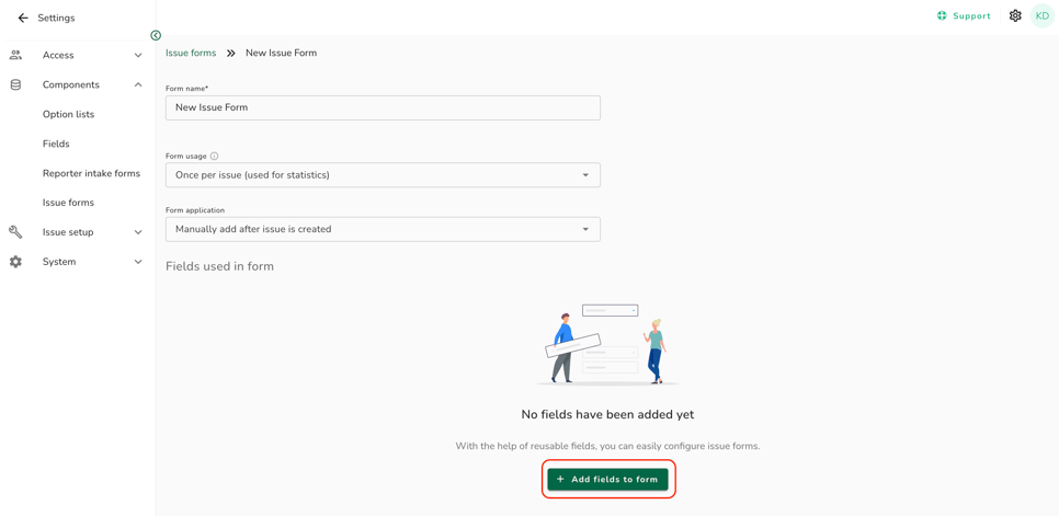 How do I create an Issue form?
